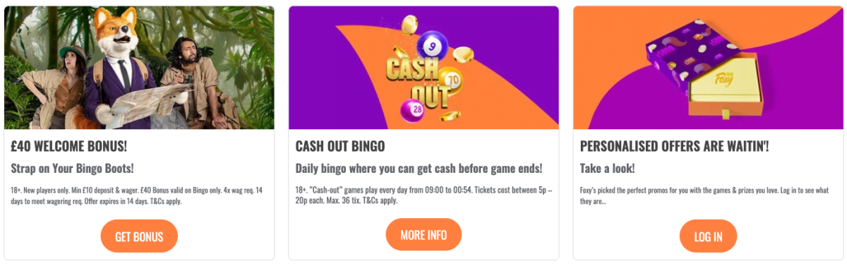 Foxy Bingo Bonus Code - 100 Free Spins Welcome Offer